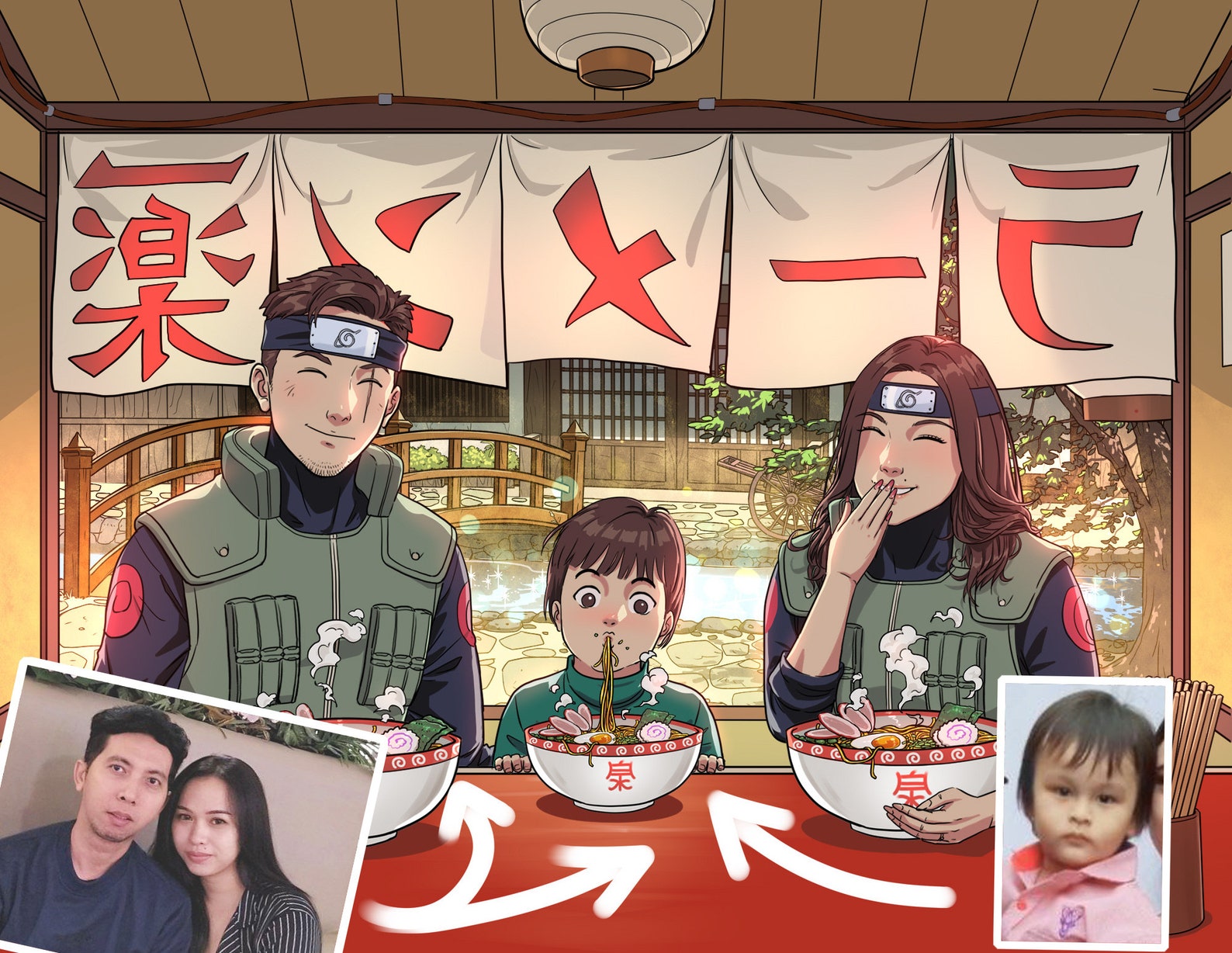 Custom Anime Portrait, Ramen, Custom Personalized Anime Potrait, Couple ...