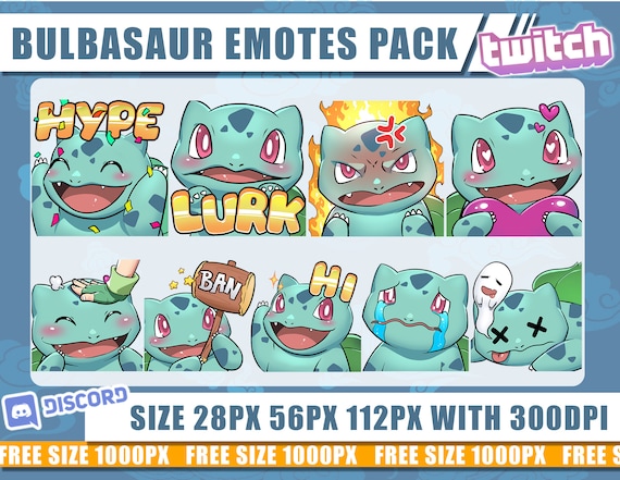 Bulbasaur Twitch Emotes Pokemon Emotes Emotes Bulbasaur - Etsy