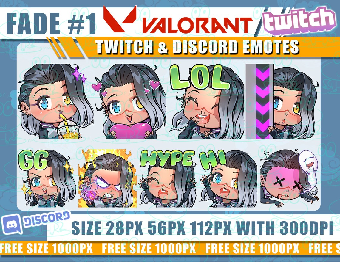 FADE Twitch emotes, Valorant emotes, emotes, Fade cute emotes, emotes ...