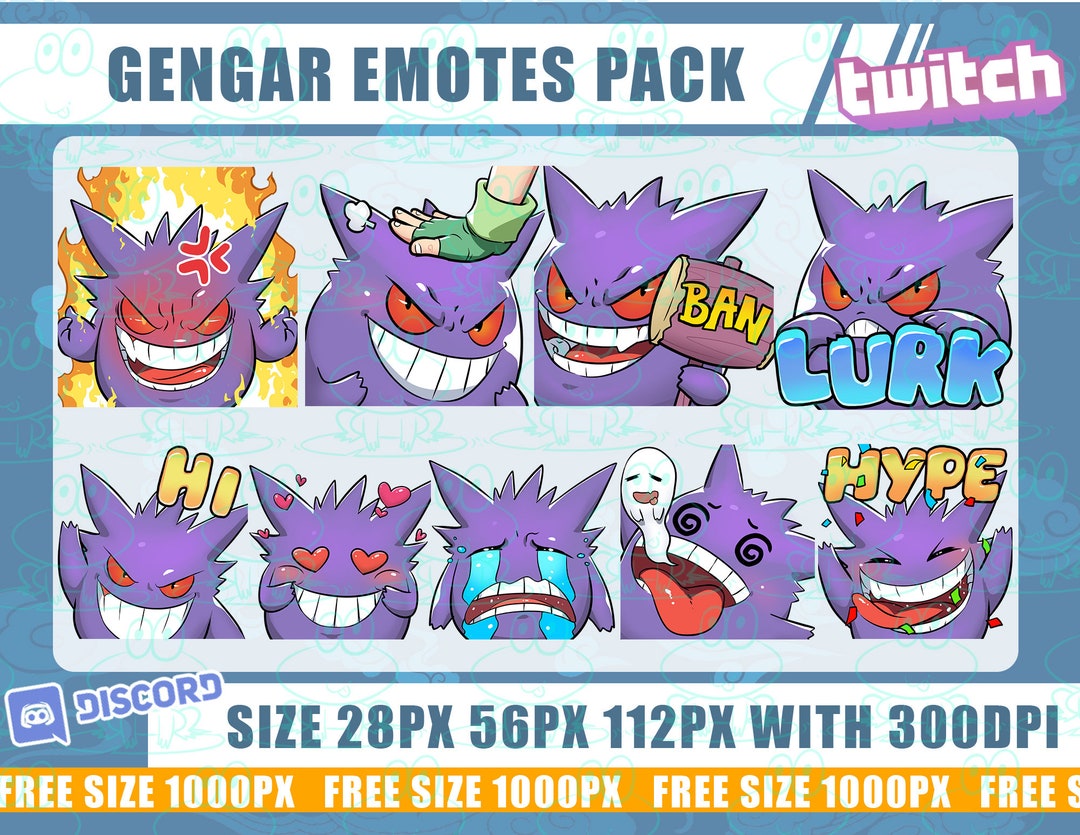 Gengar Twitch Emotes, Pokemon Emotes, Emotes, Gengar Cute Emotes ...