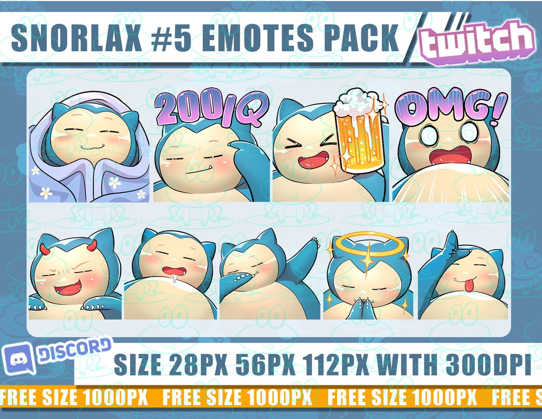 Snorlax Twitch Emotes, Pokemon Emotes, Emotes, Snorlax Cute Emotes ...