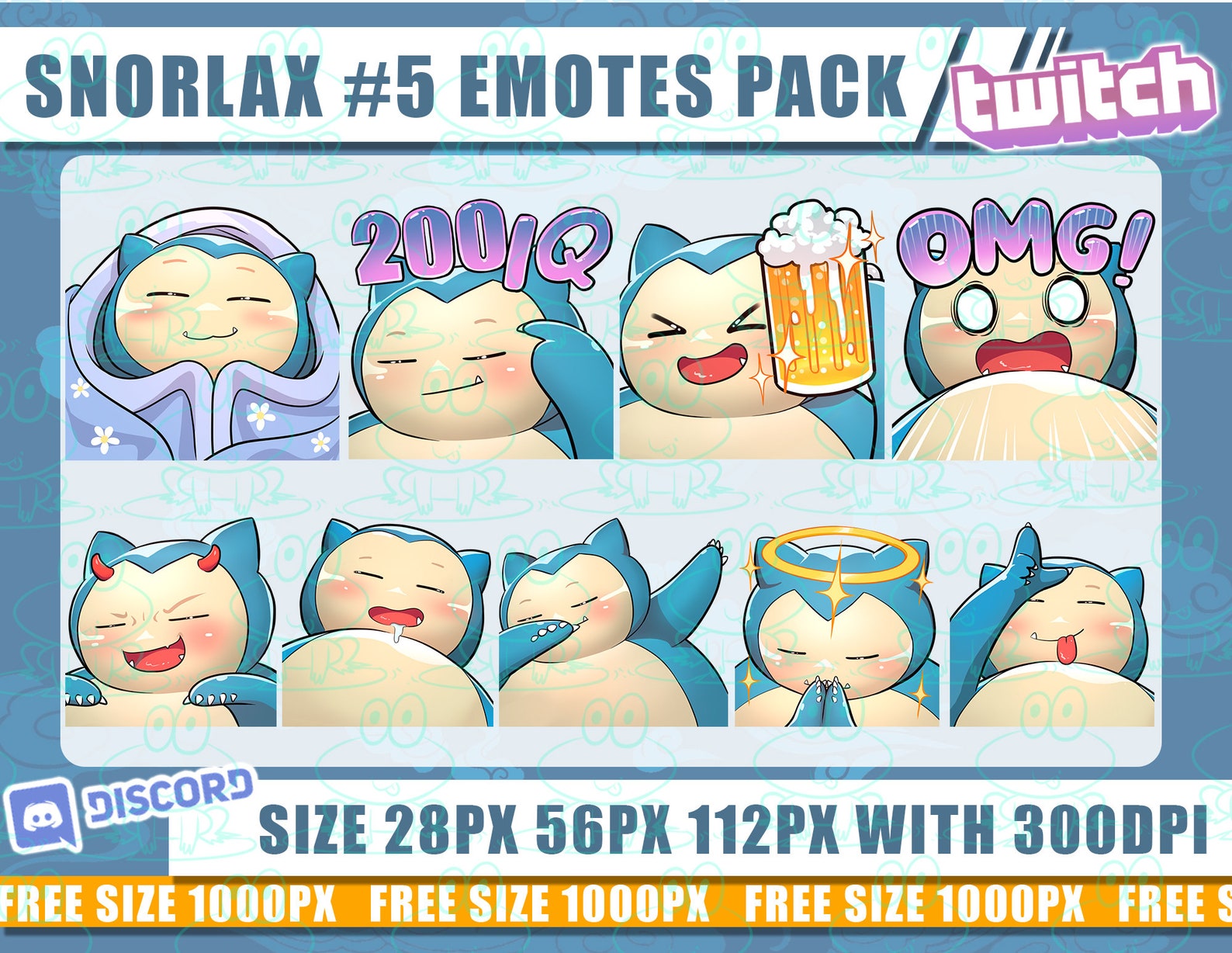 Snorlax Twitch Emotes, Pokemon Emotes, Emotes, Snorlax Cute Emotes ...