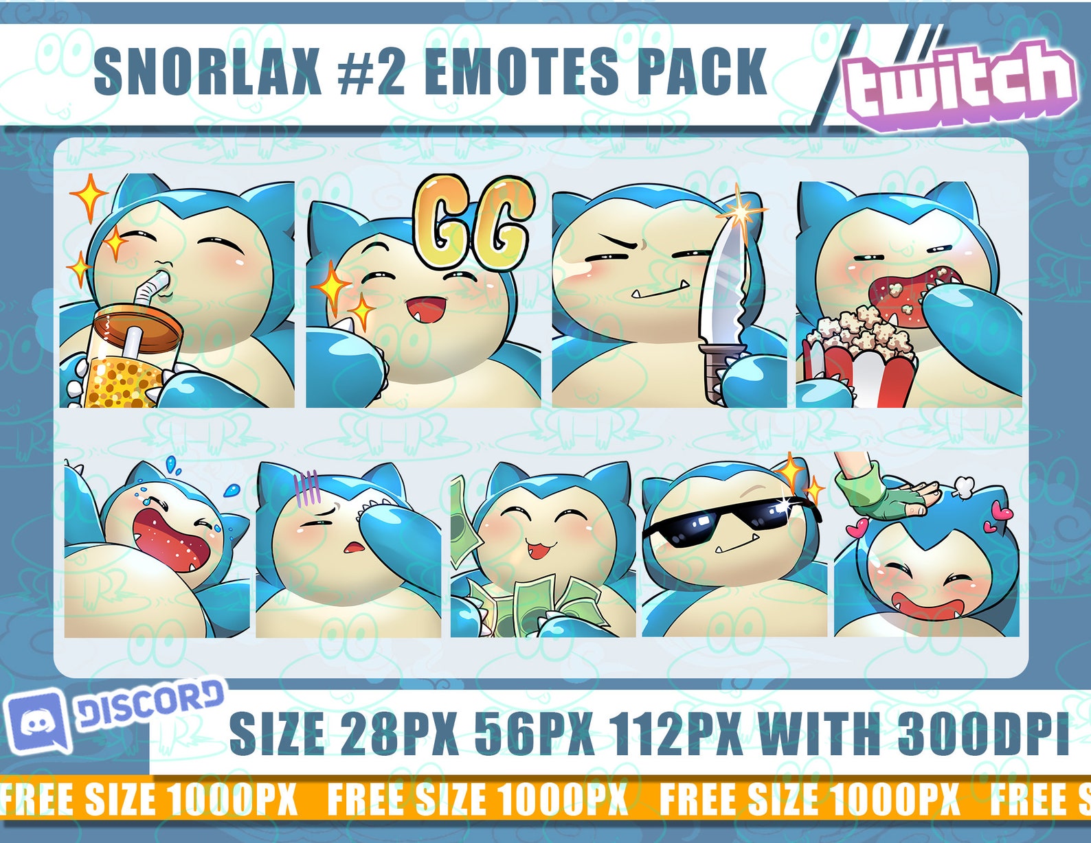 Snorlax Twitch Emotes, Pokemon Emotes, Emotes, Snorlax Cute Emotes ...