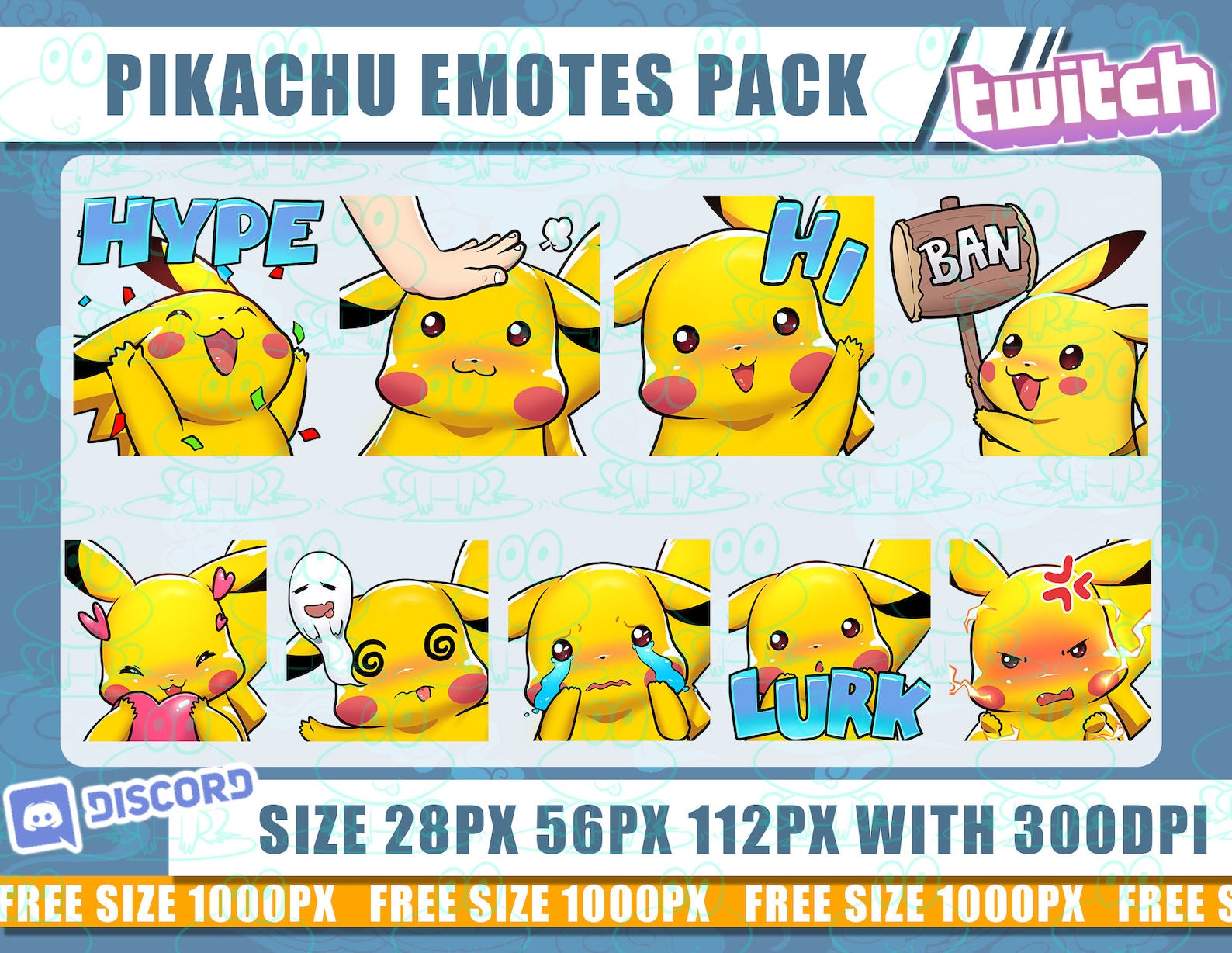 Pikachu Twitch Emotes, Pokemon Emotes, Emotes, Pikachu Cute Emotes ...