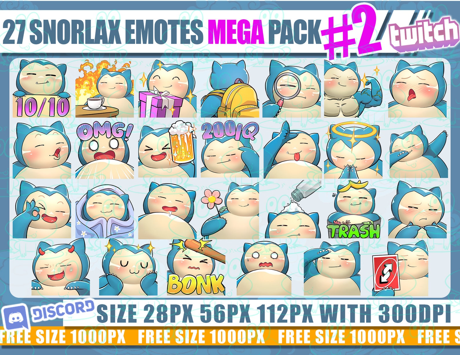 Snorlax Twitch Emotes, Pokemon Emotes, Emotes, Snorlax Cute Emotes ...