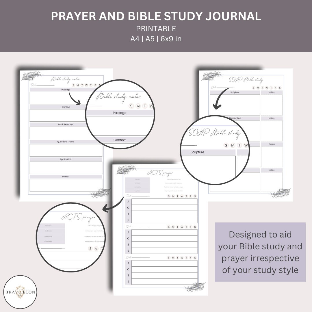 Prayer Journal Bible Study Prayer Calendar Gratitude - Etsy