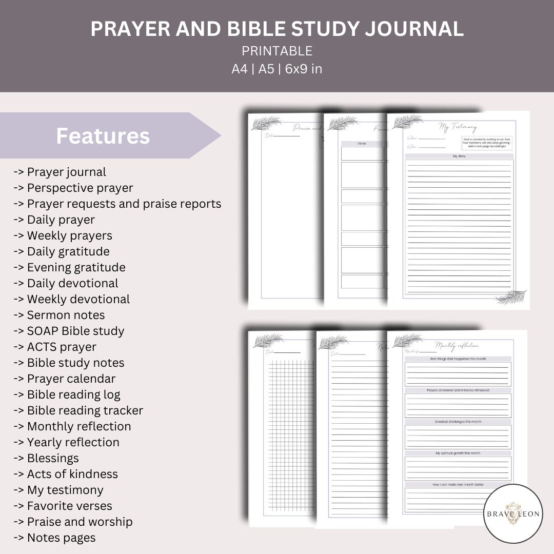 Prayer Journal Bible Study Prayer Calendar Gratitude - Etsy