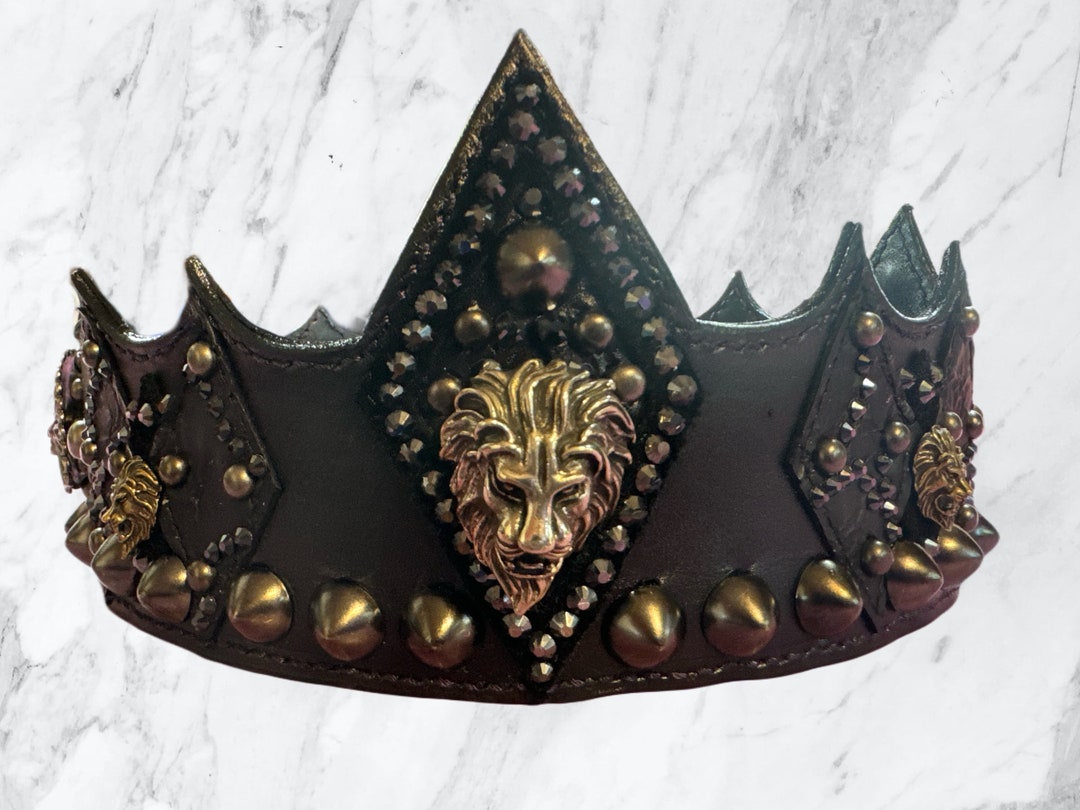Scepter of Tradition: Handcrafted Leather Crown, Headpiece, Headband - Etsy