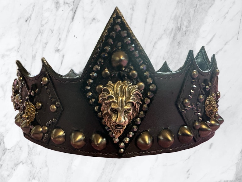 Scepter of Tradition: Handcrafted Leather Crown, Headpiece, Headband - Etsy