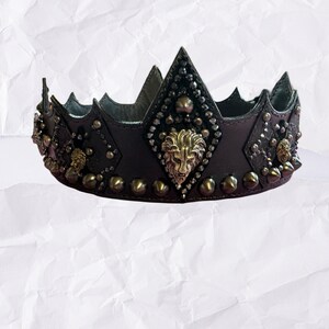 Scepter of Tradition: Handcrafted Leather Crown, Headpiece, Headband - Etsy