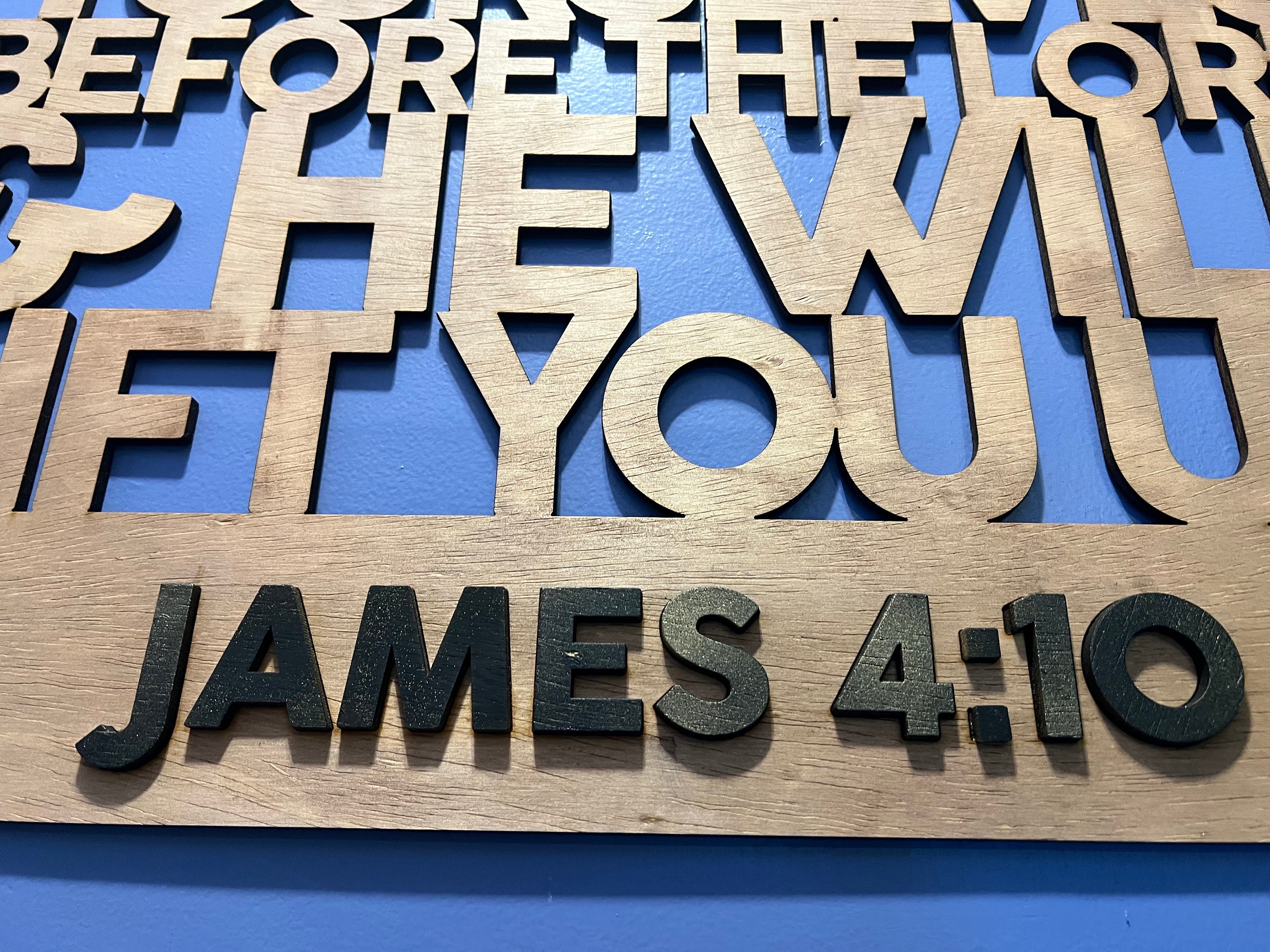James 4:10 Custom Made Wooded Layered 3d Boards. for Wall - Etsy