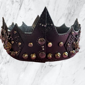 Scepter of Tradition: Handcrafted Leather Crown, Headpiece, Headband - Etsy