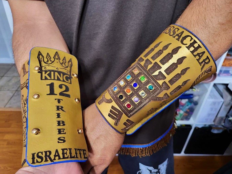 3D Engraved Authentic 100% Leather War Bracer Armbands, Leather Cuff ...