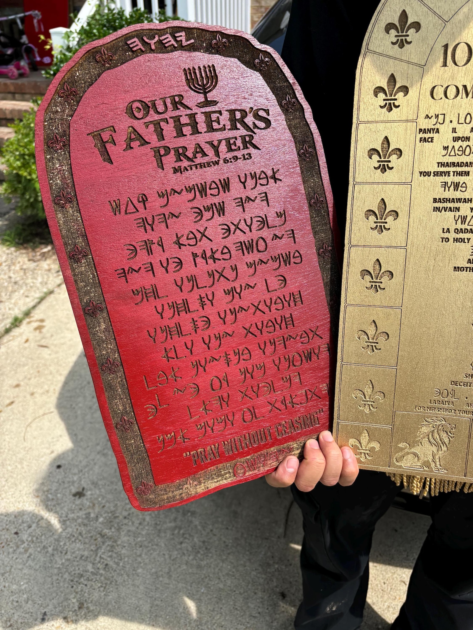 Hebrew Israelite Scripture Plaques – Lord’s Prayer in Hebrew, Bilingual ...