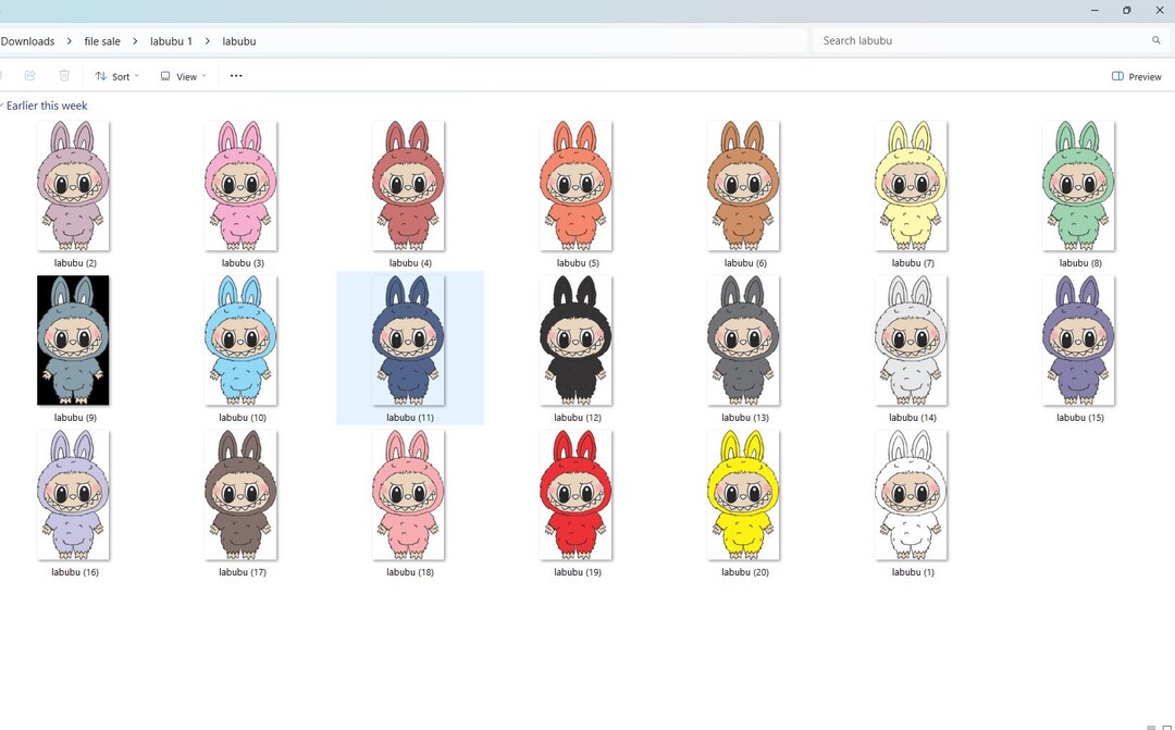 20 PNG Cute Labubu for Digital Download, Original Labubu Design in ...