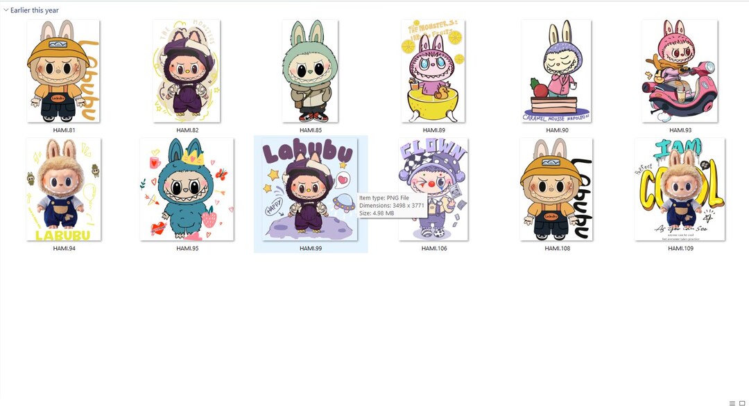 12 PNG labubu fofo para download digital, design original Labubu em ...