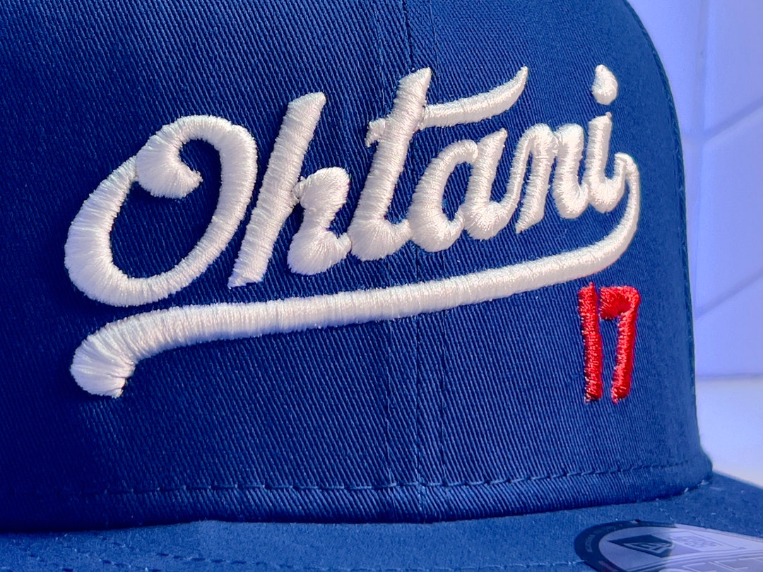 Shohei Ohtani 17 Snapback Hat, Custom 3d Puff Embroidered Blue Cap ...
