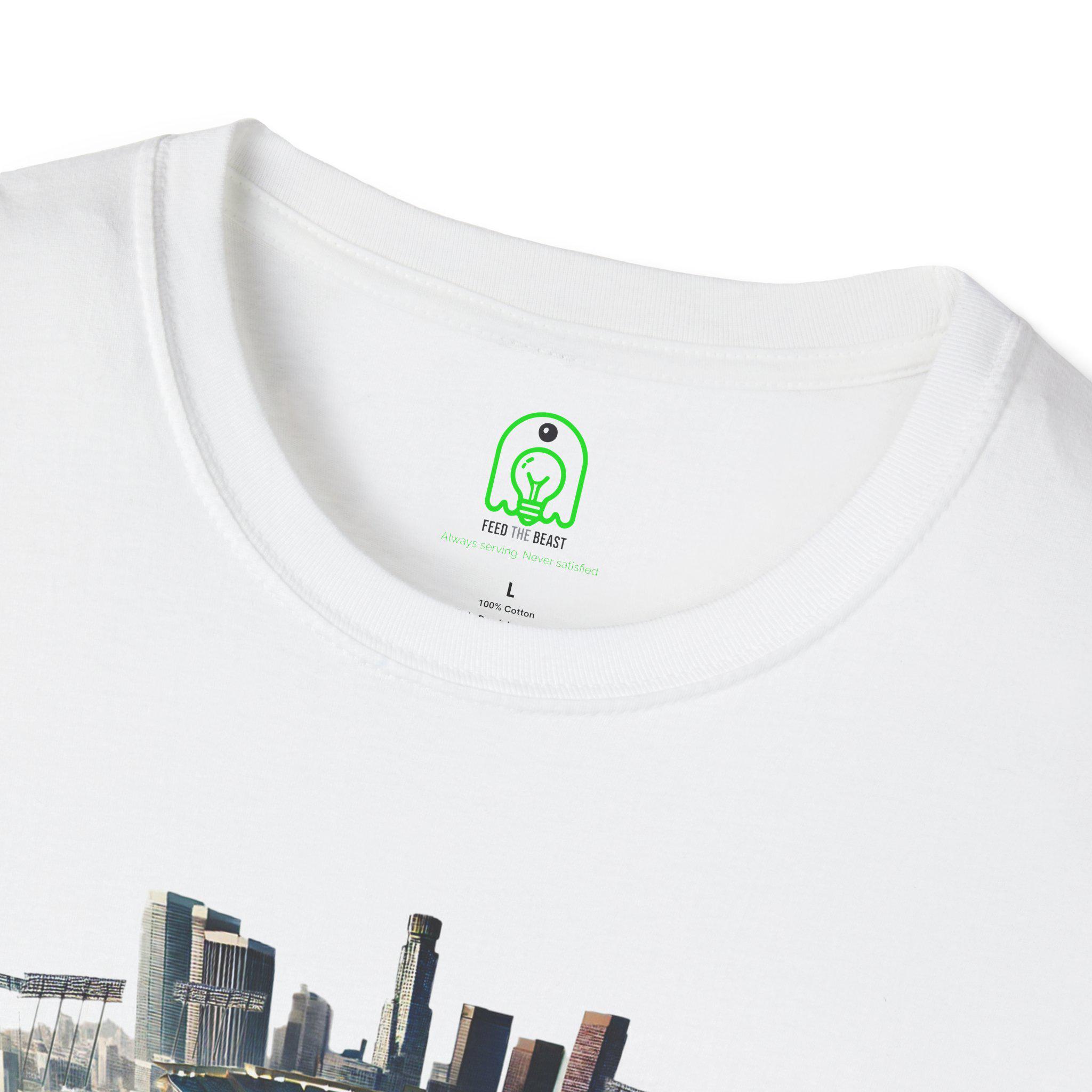 Floating Baseball Stadium T-shirt, White & Blue Shirt, Dodgers Stadium ...