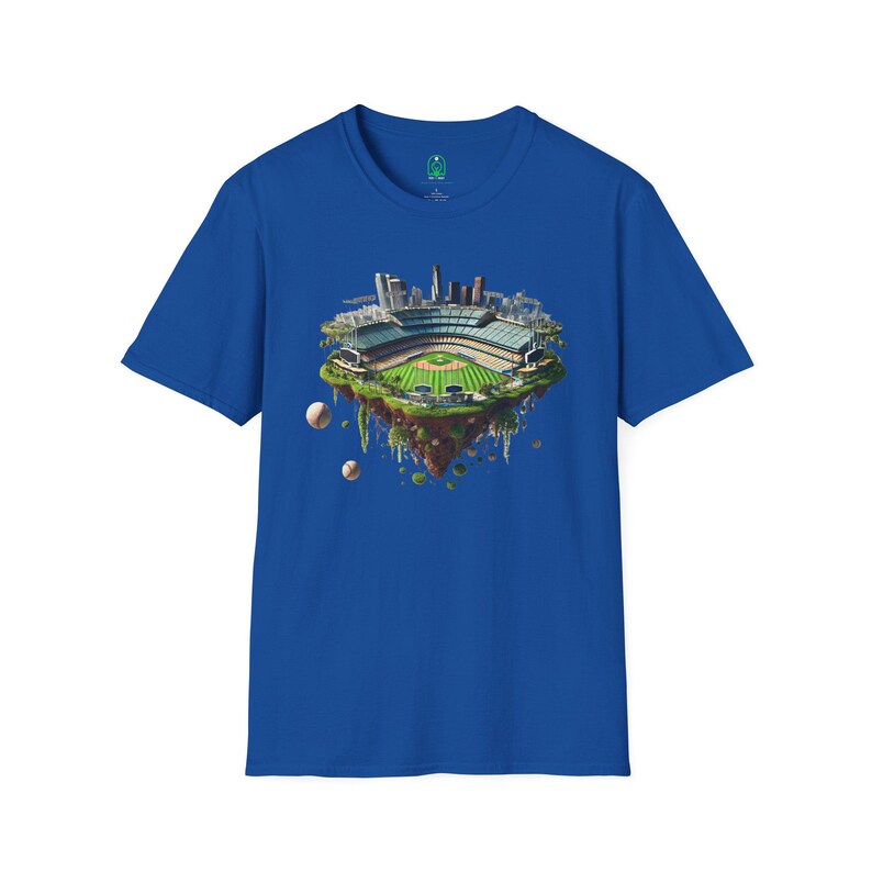 Floating Baseball Stadium T-shirt, White & Blue Shirt, Dodgers Stadium ...