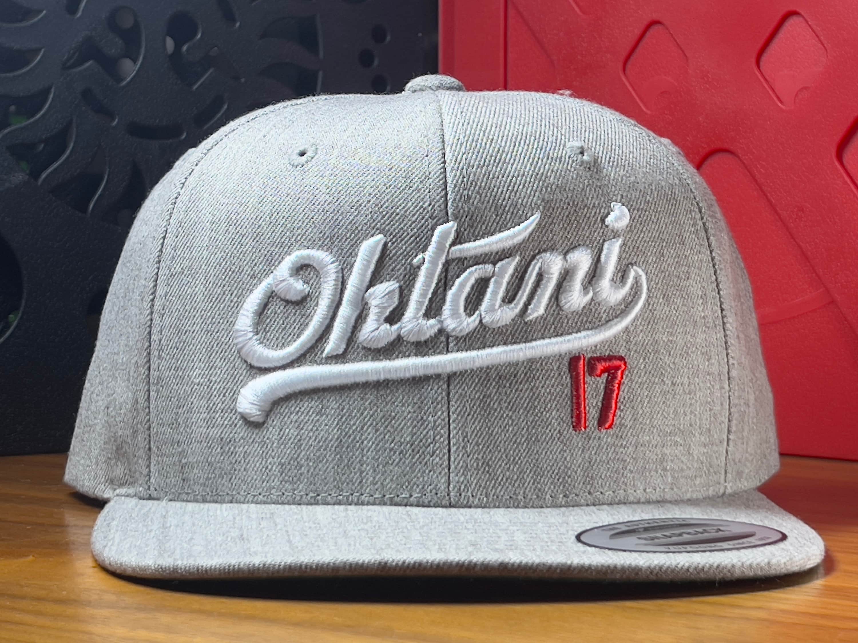 Ohtani 17 Snapback Hat, Embroidered Heather Grey Baseball Cap, Shohei Ohtani Inspired Flat Bill ...