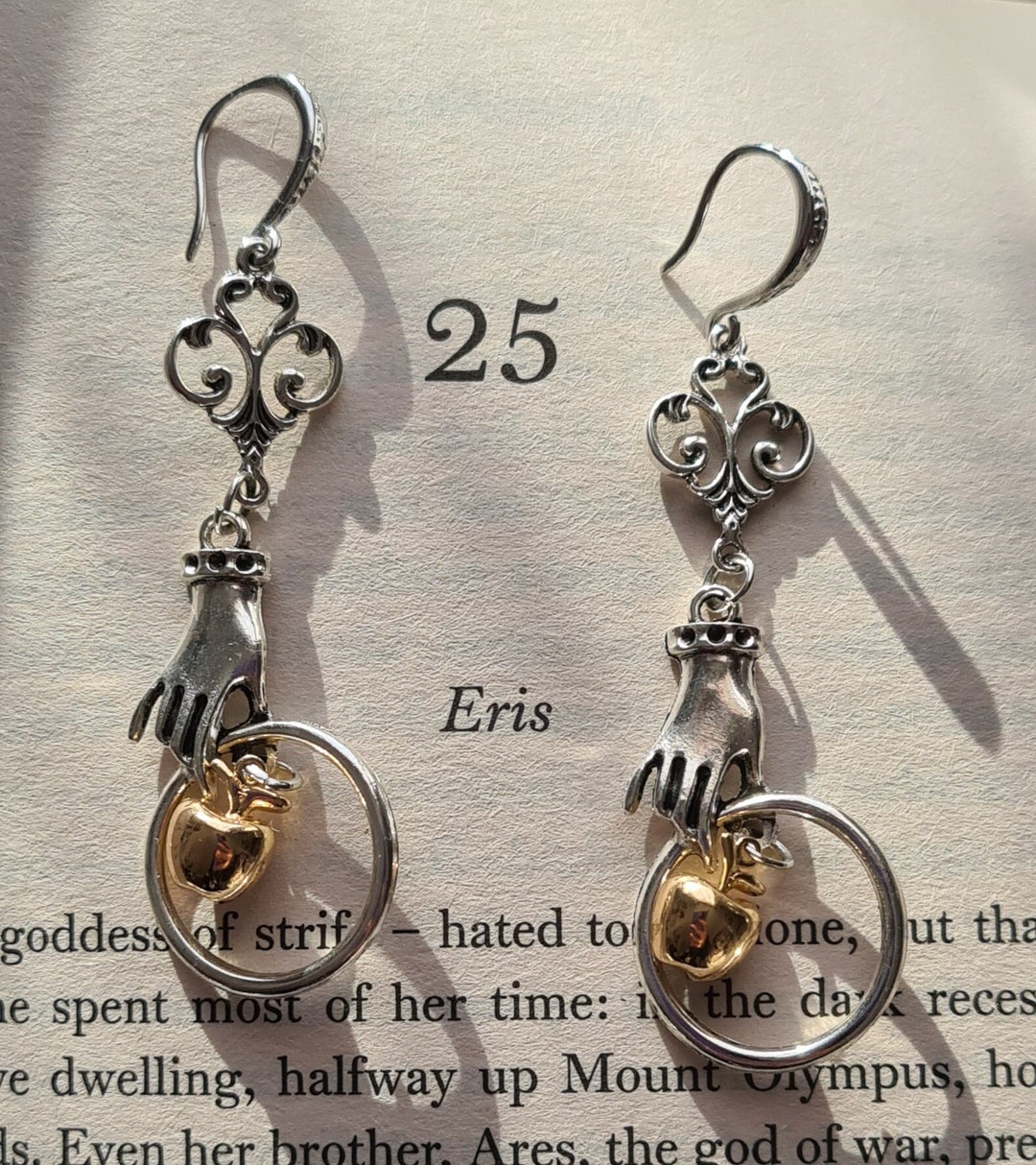 Eris Inspired Greek Goddess Earrings - the Golden Apple of Discord ...