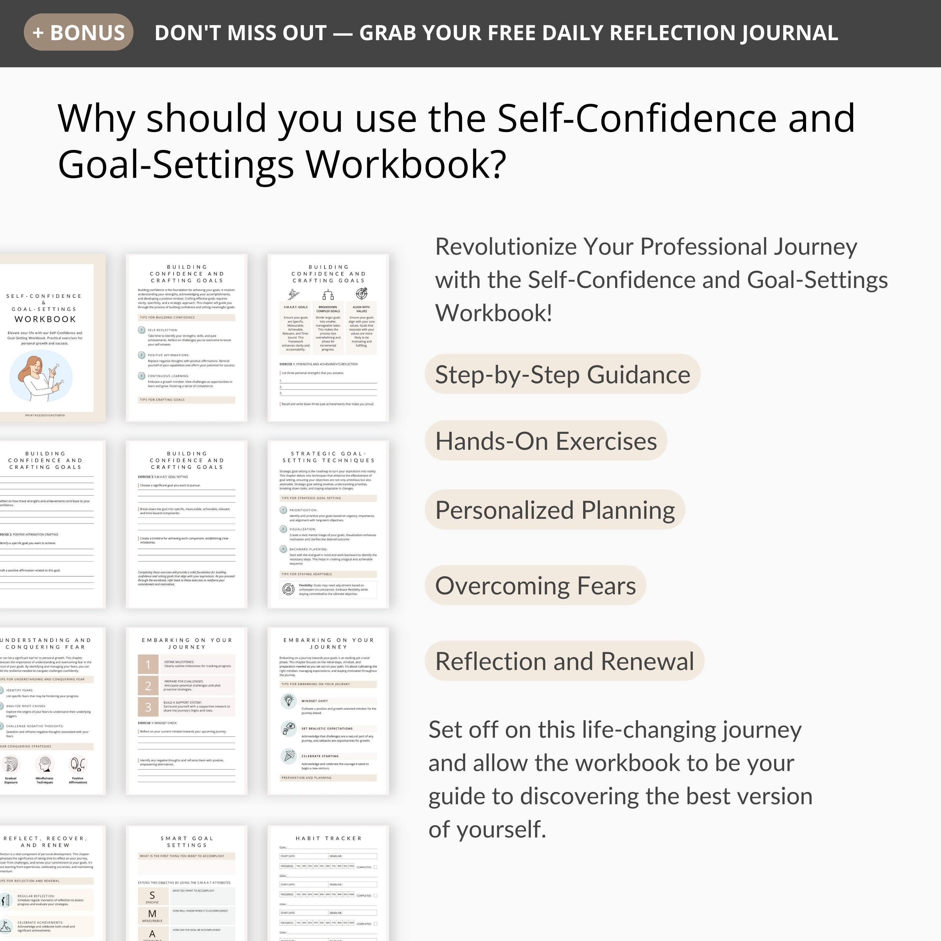 Goal Setting Guide and Personal Development Worksheets for Self ...