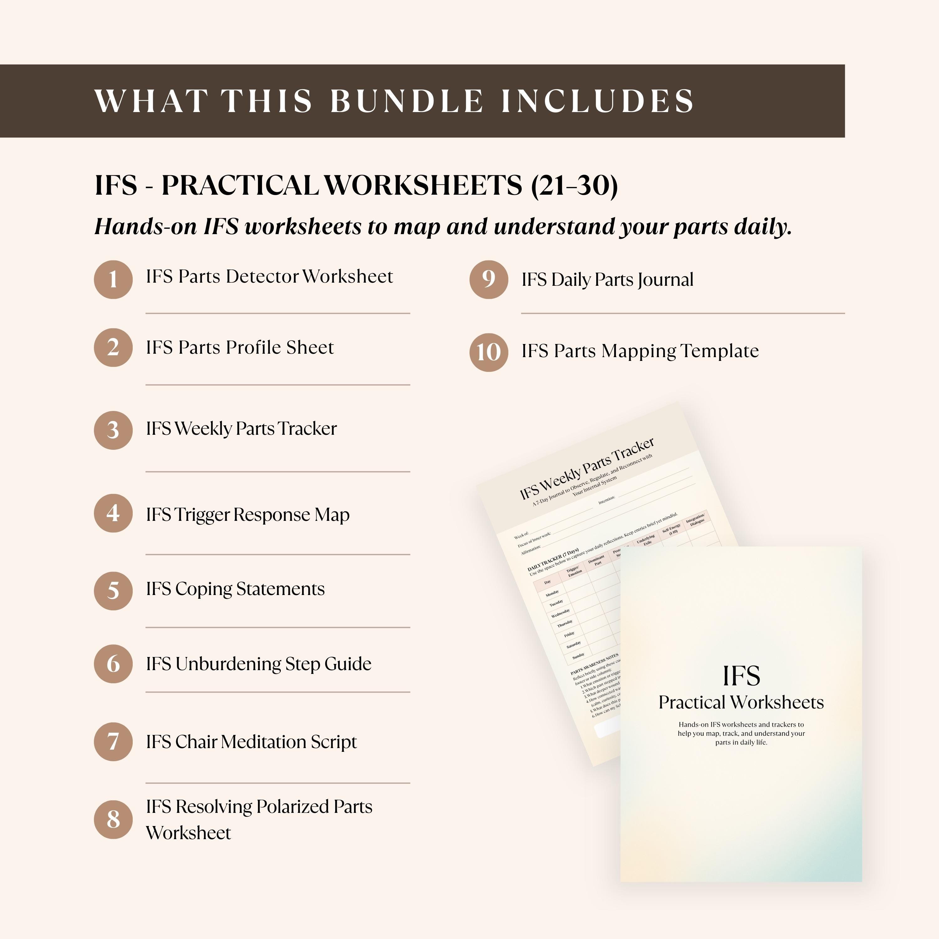 IFS Therapy Worksheets Mega Bundle, Internal Family Systems, Self ...
