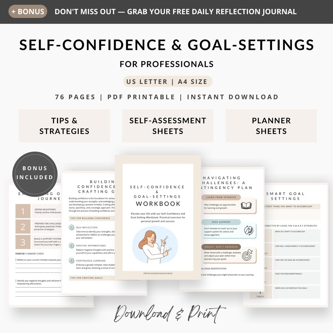 Goal Setting Guide and Personal Development Worksheets for Self ...