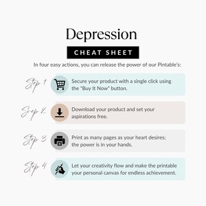 Depression Cheat Sheet, CBT for Depression, Mood Support Worksheet - Etsy