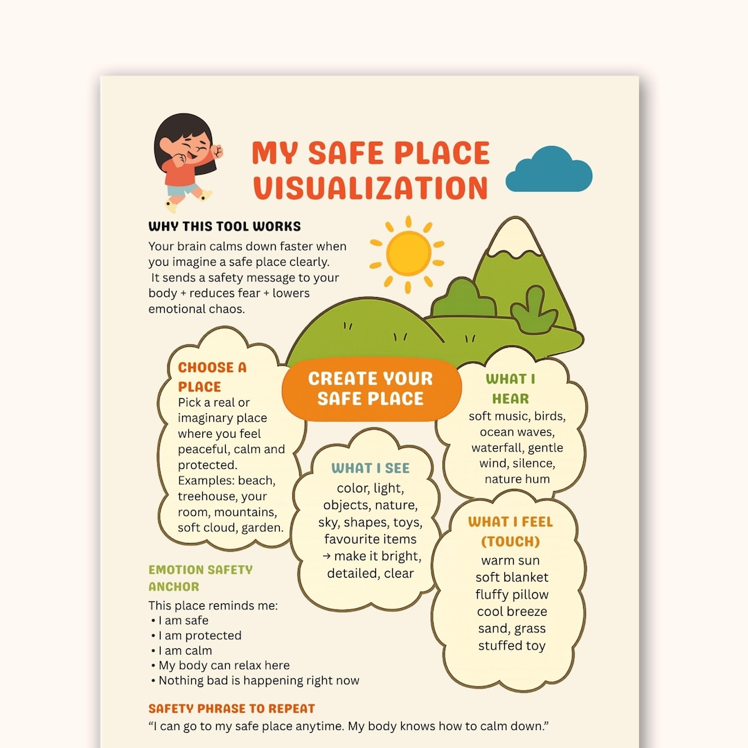 Safe Place Visualization, Calming Tool for Kids Anxiety, Emotional ...