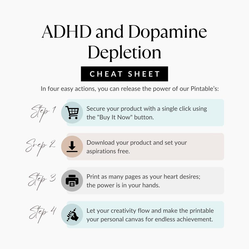 ADHD Dopamine Depletion Cheat Sheet, ADHD Nervous System Regulation ...