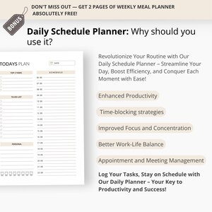 Daily Productivity Printable Employee Work Schedule PDF to Do List ...