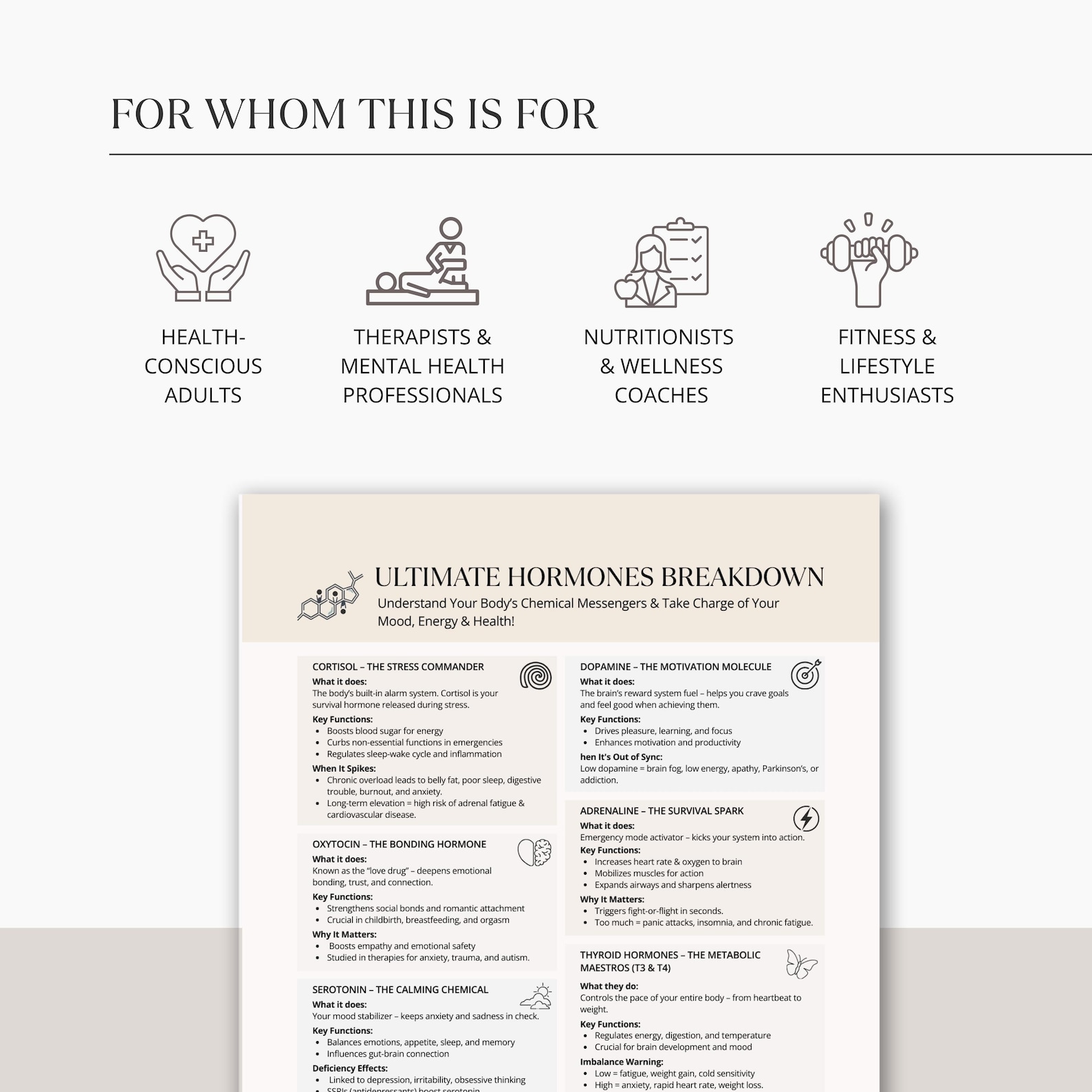 Hormones Breakdown Cheat Sheet, Cortisol Dopamine Serotonin Oxytocin ...