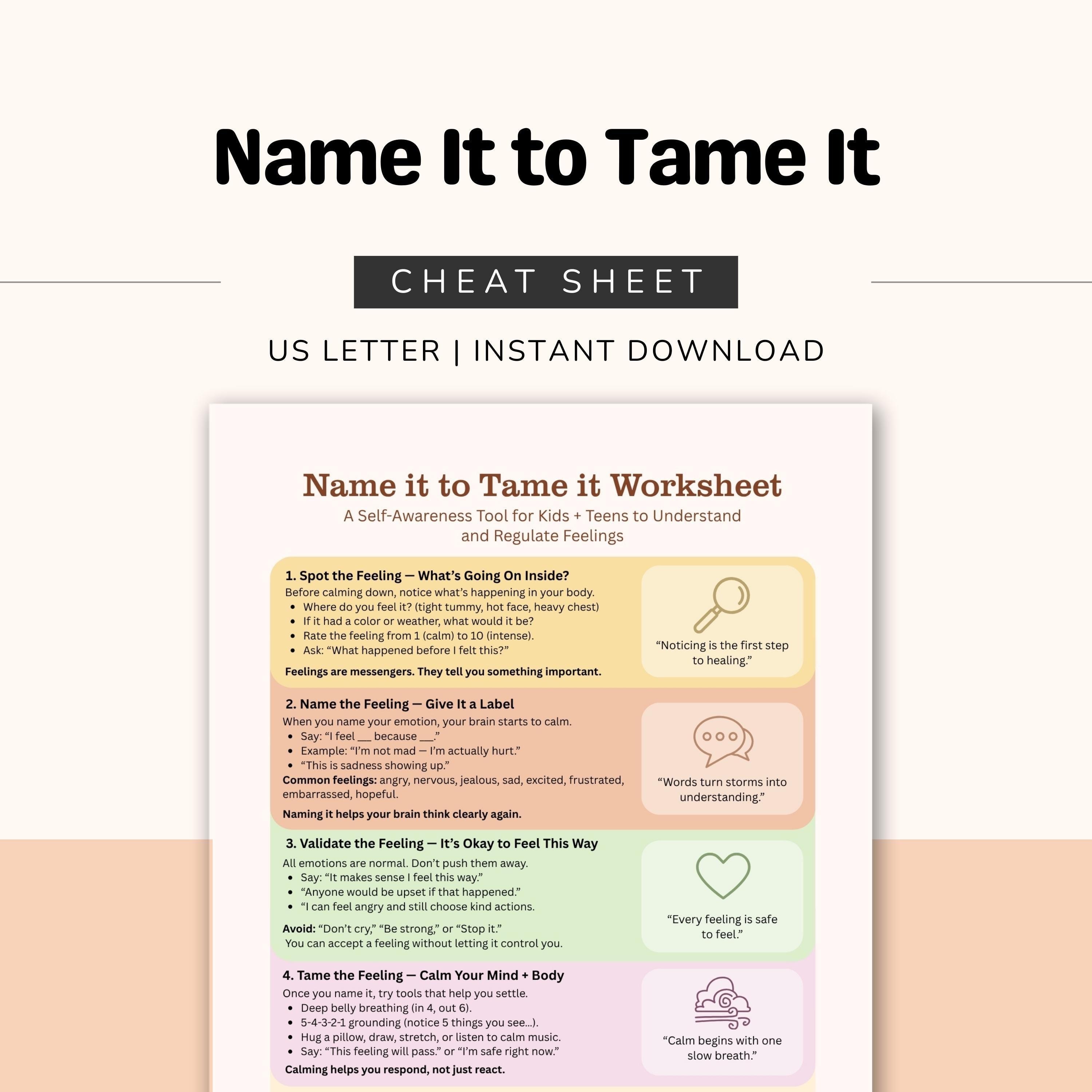 Emotions Poster for Kids & Teens: Emotional Regulation (digital PDF) - Etsy