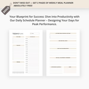 Daily Productivity Printable Employee Work Schedule PDF to Do List ...