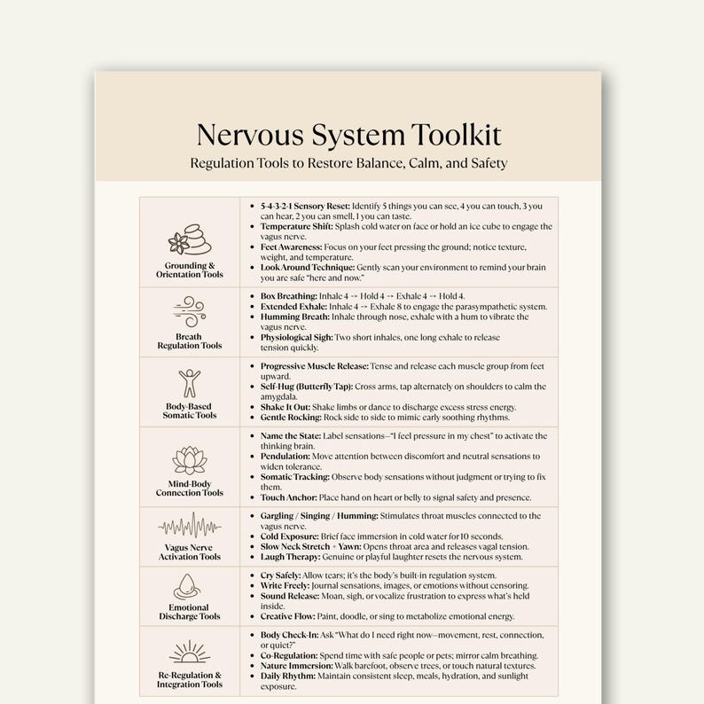 Nervous System Regulation Toolkit, Vagus Nerve and Somatic Therapy ...