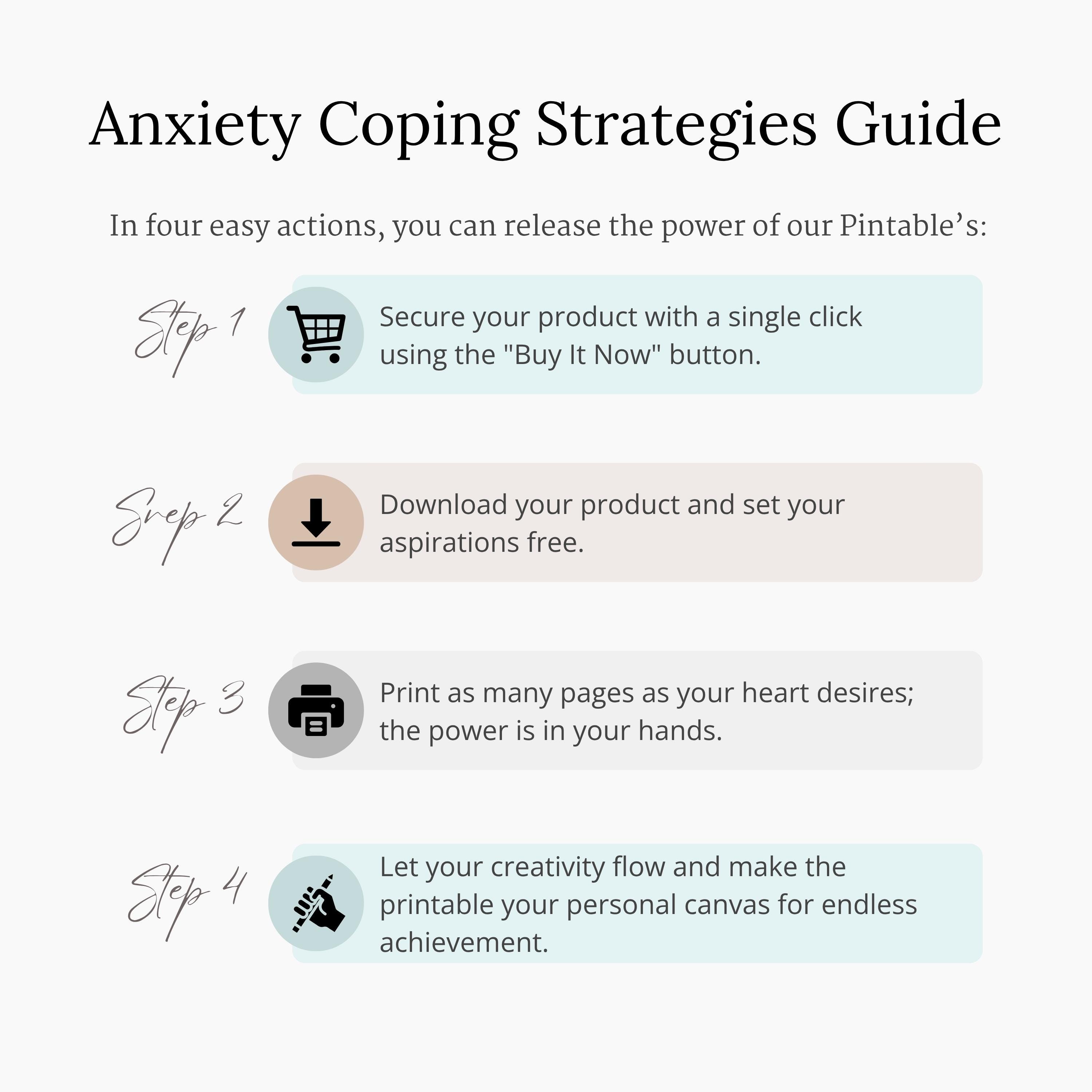 Anxiety Coping Strategies Guide, Stress Relief Tools Printable ...