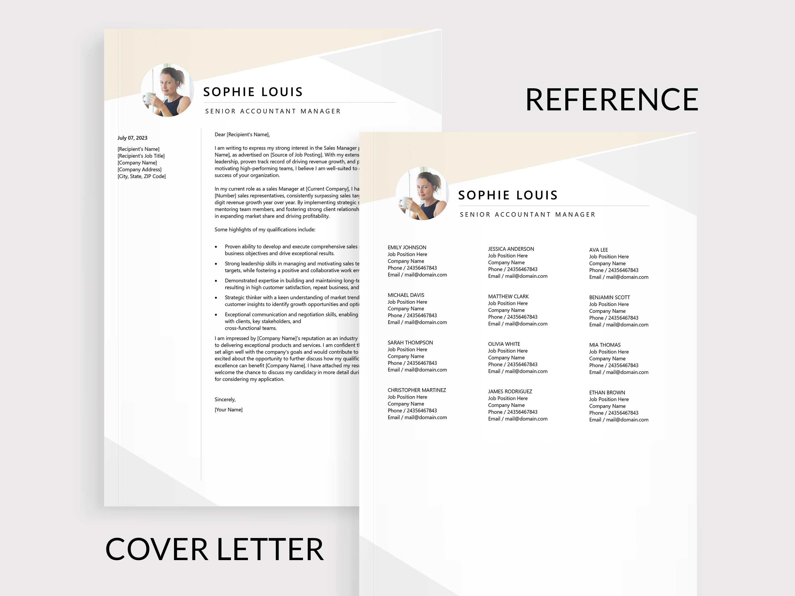 Modern Managerial Resume Template for Job Seekers, Modern Executive CV ...