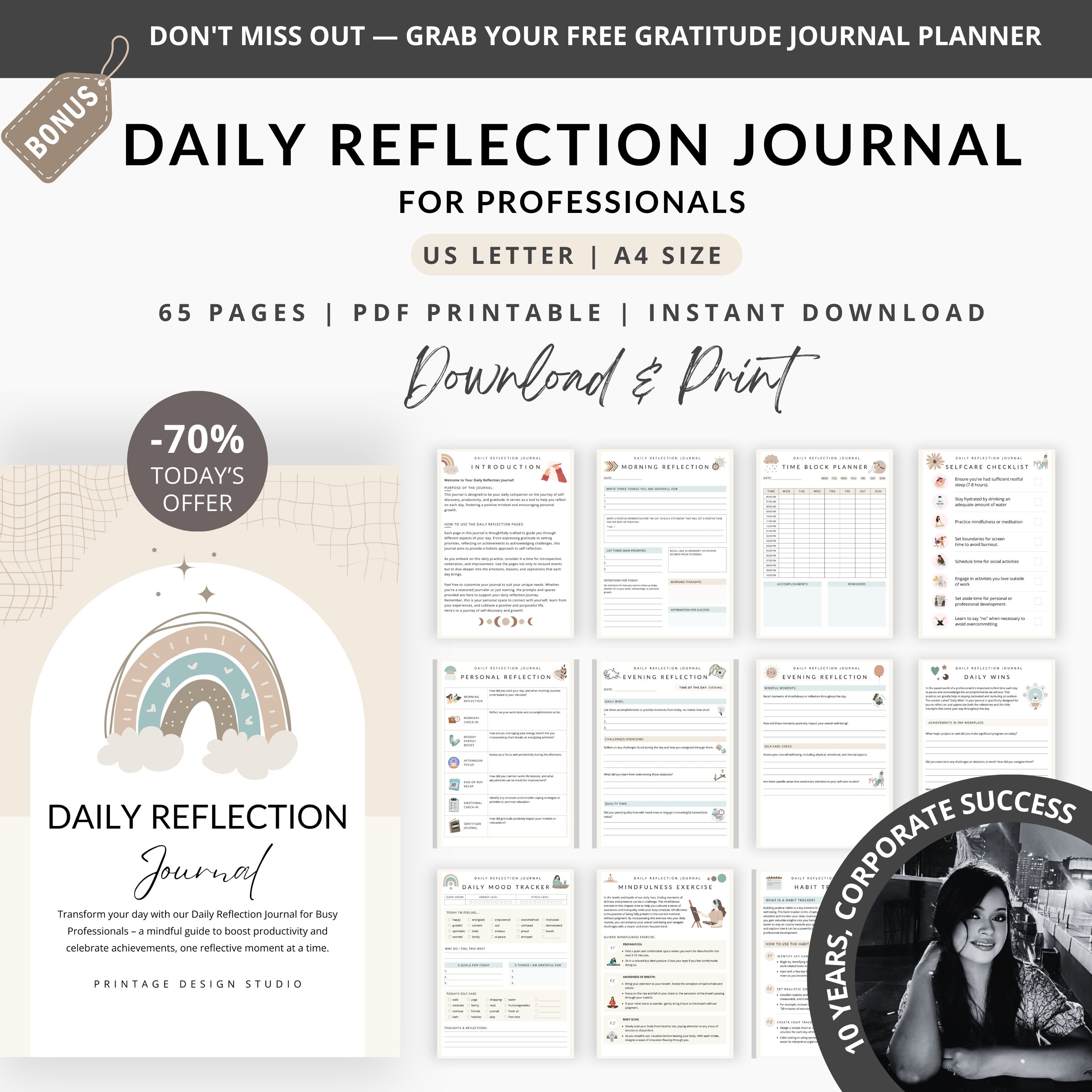 Daily Self Reflection Journal for Personal Growth, Journal of Reflection for Self Improvement ...