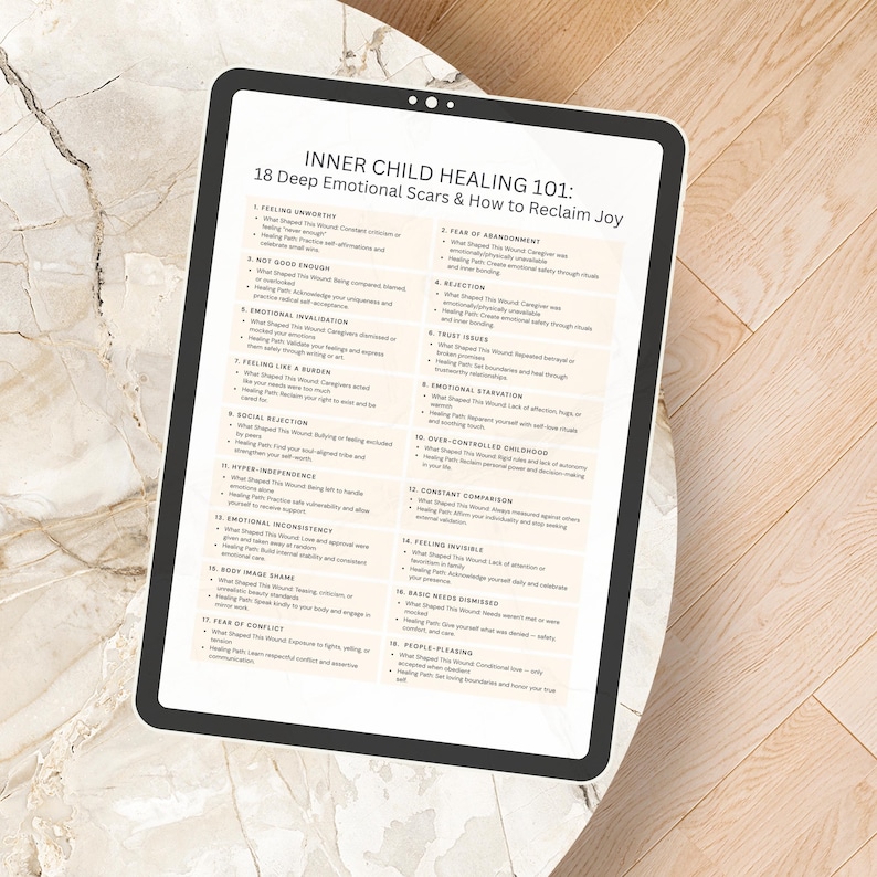 Inner Child Healing Cheat Sheet, Trauma Recovery Worksheet (PDF) - Etsy