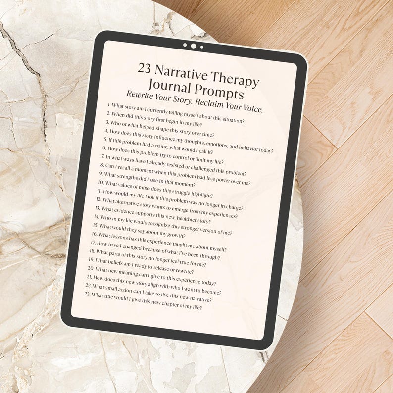 Narrative Therapy Journal Prompts for Healing, Self Reflection and ...