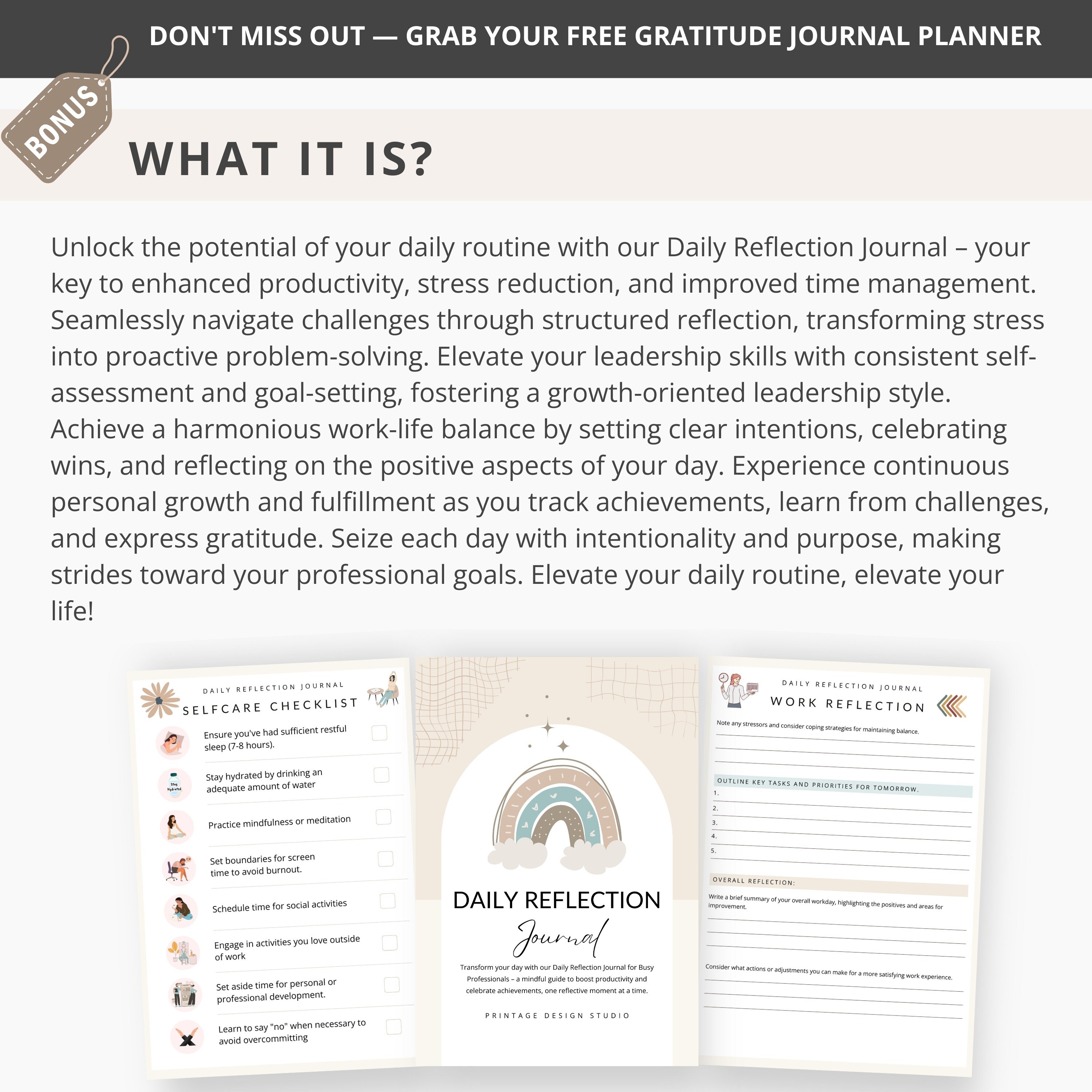 Daily Self Reflection Journal for Personal Growth, Journal of ...