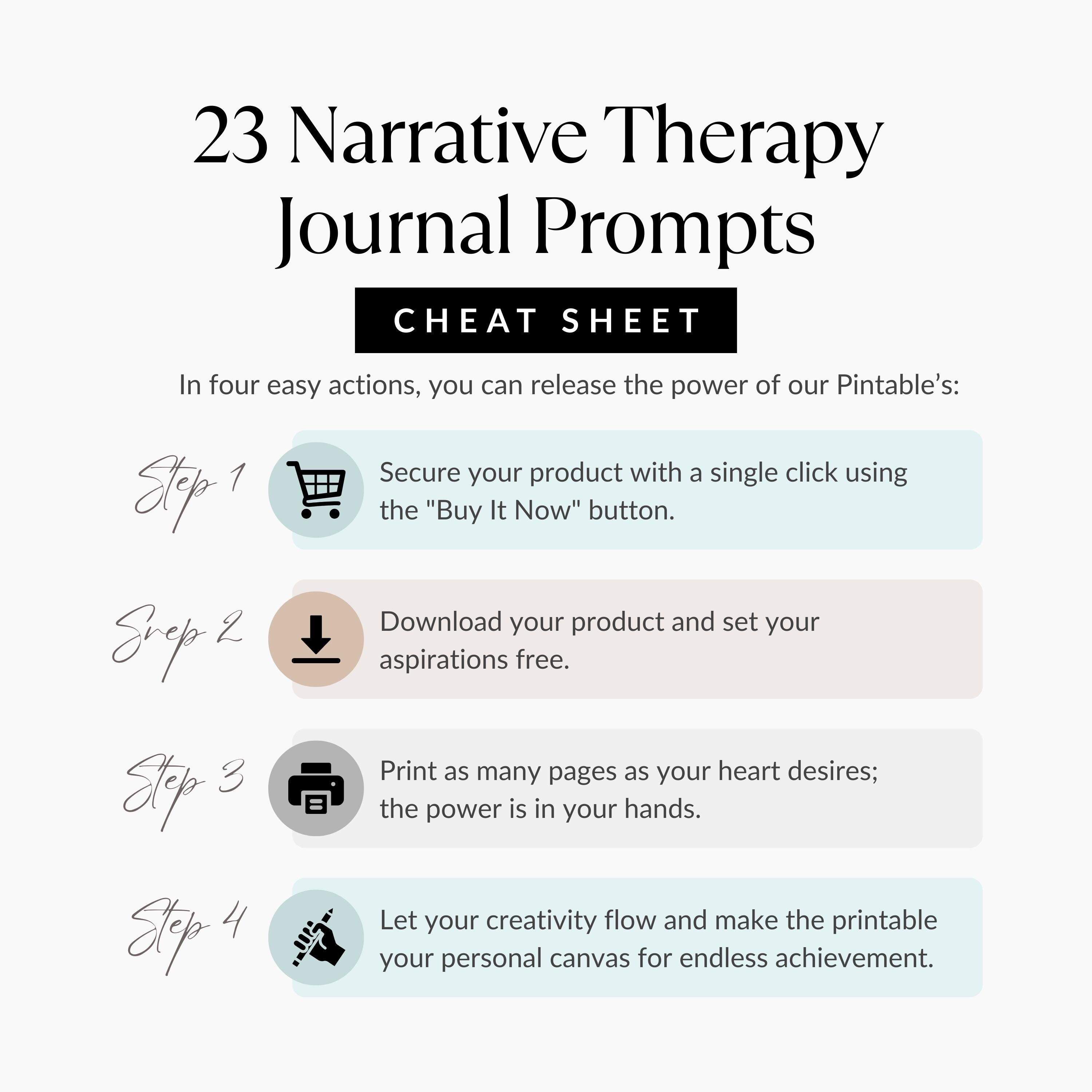 Narrative Therapy Journal Prompts for Healing, Self Reflection and ...
