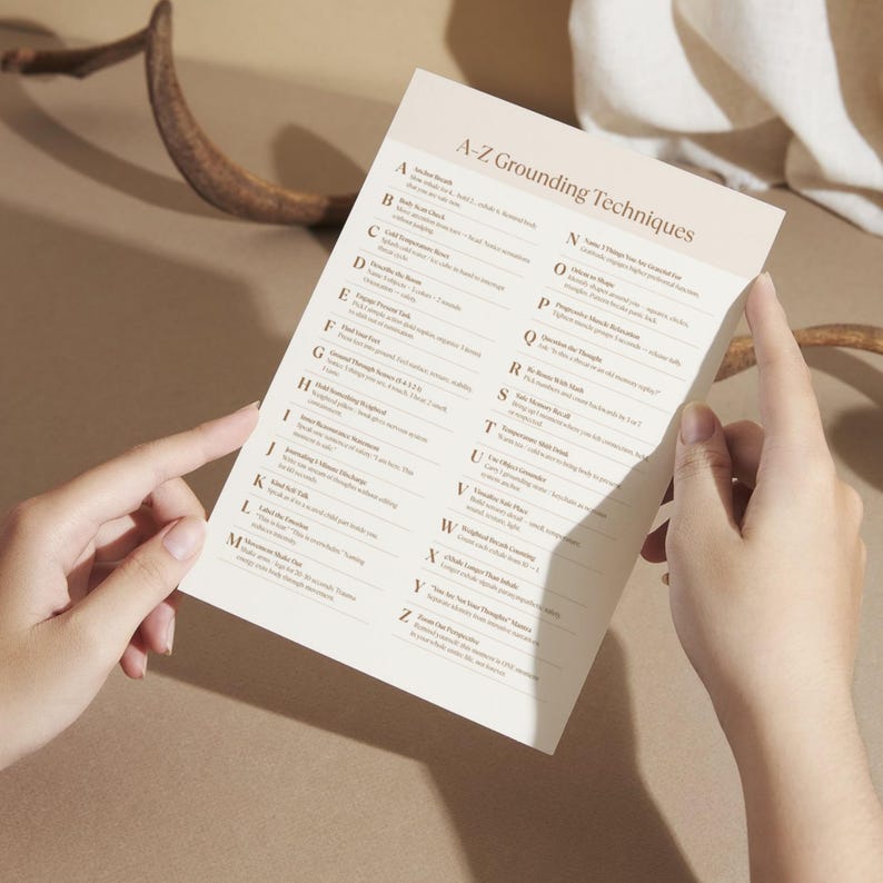 A–Z Grounding Techniques Printable, Anxiety Relief and Mindfulness ...