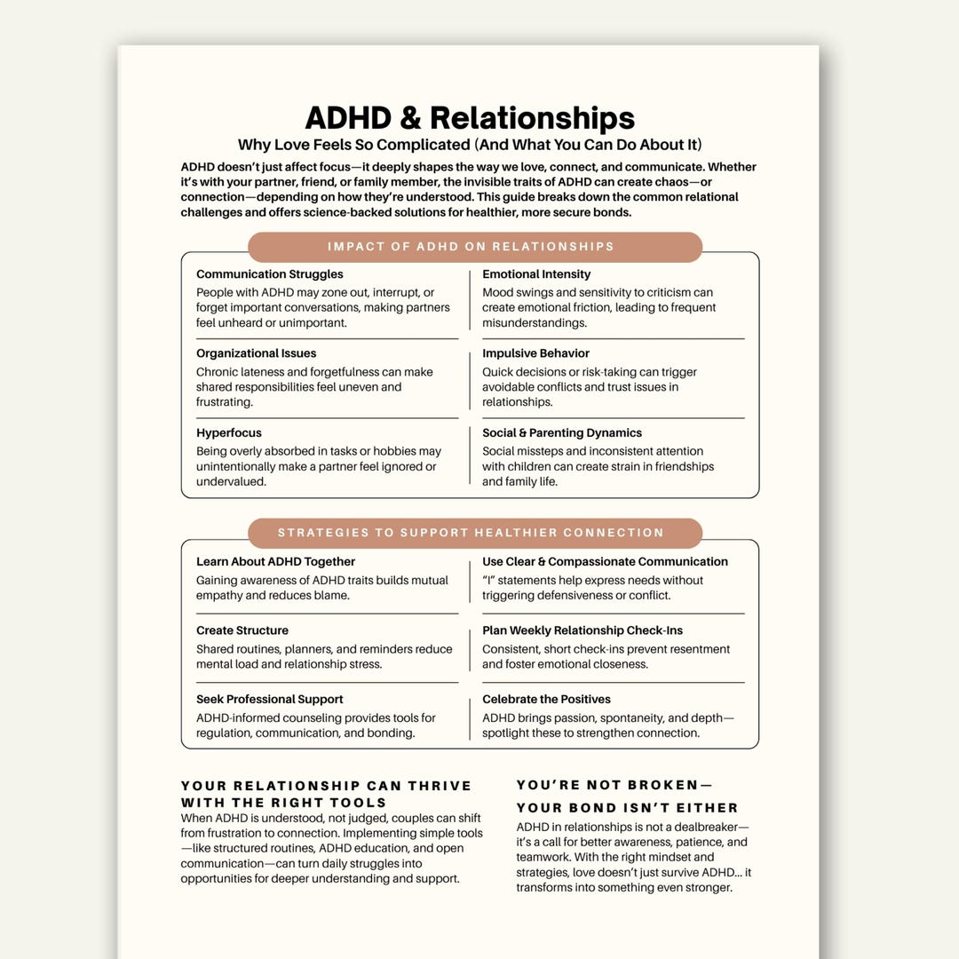 ADHD and Relationships Cheat Sheet for Building Secure Connections ...