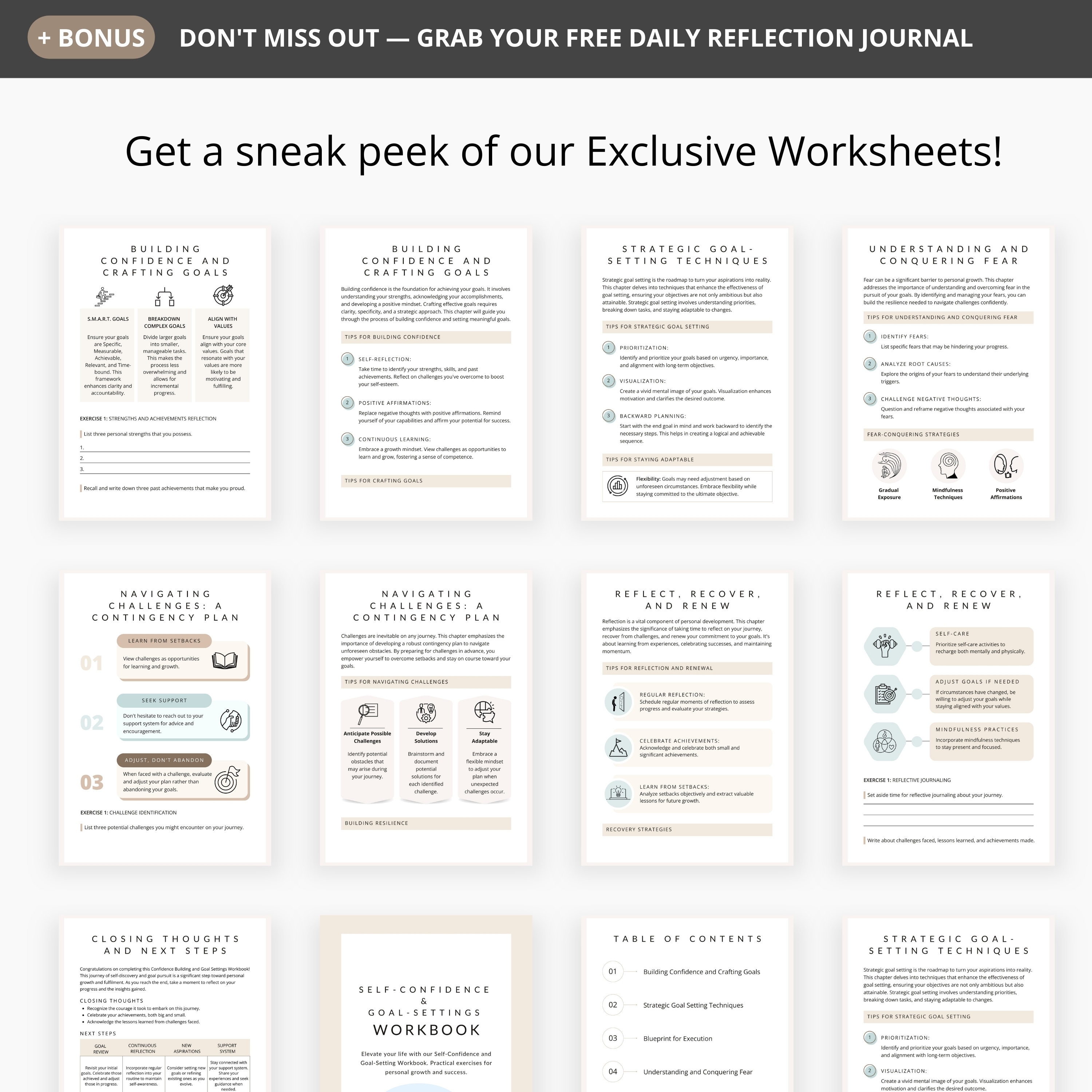 Goal Setting Guide and Personal Development Worksheets for Self ...