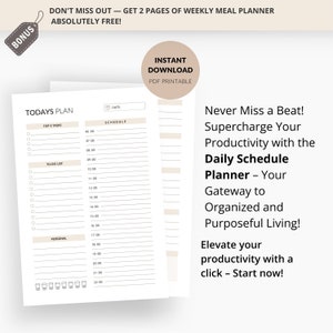 Daily Productivity Printable Employee Work Schedule PDF to Do List ...