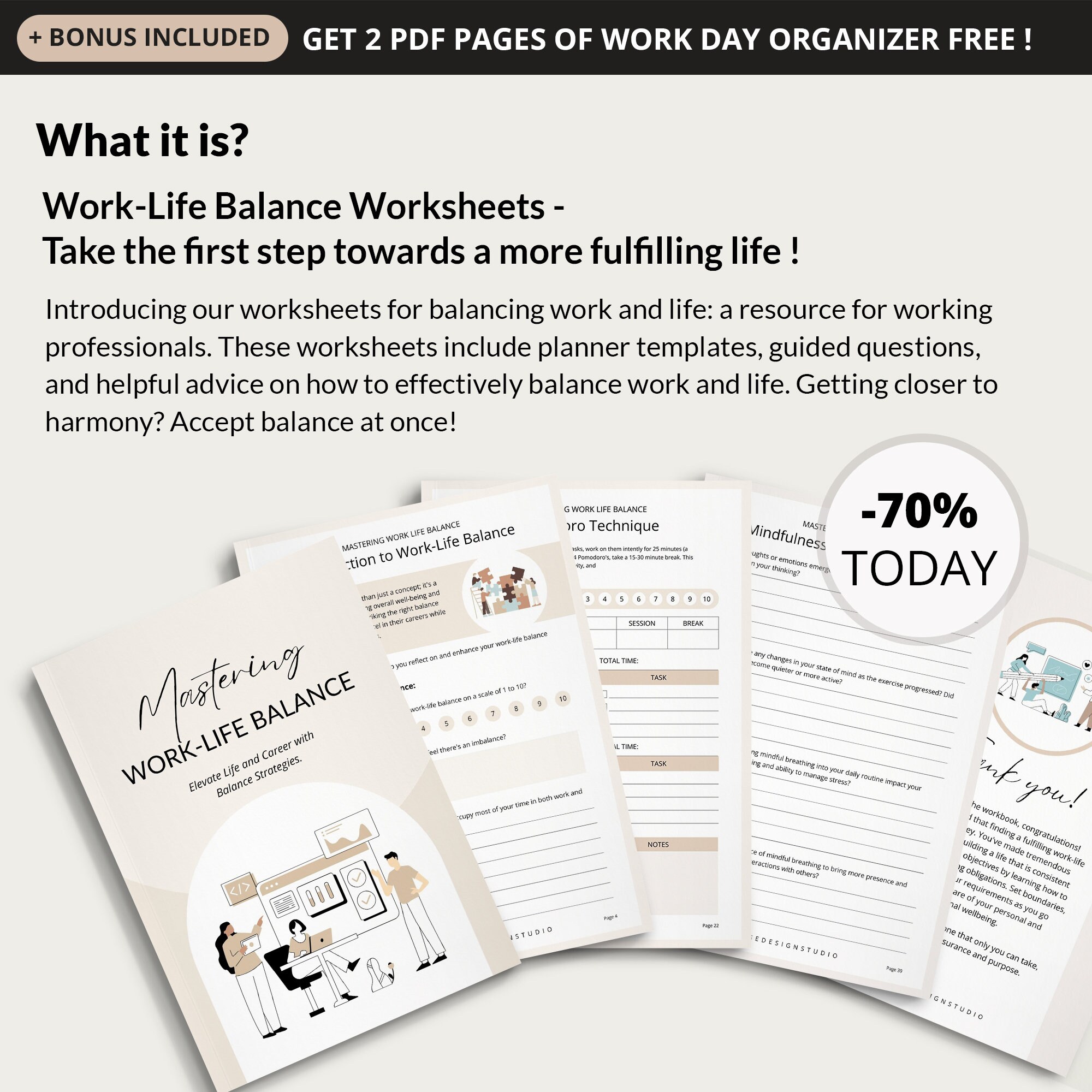 Your Comprehensive Work-life Balance Planning Sheets, A Guide to Self ...