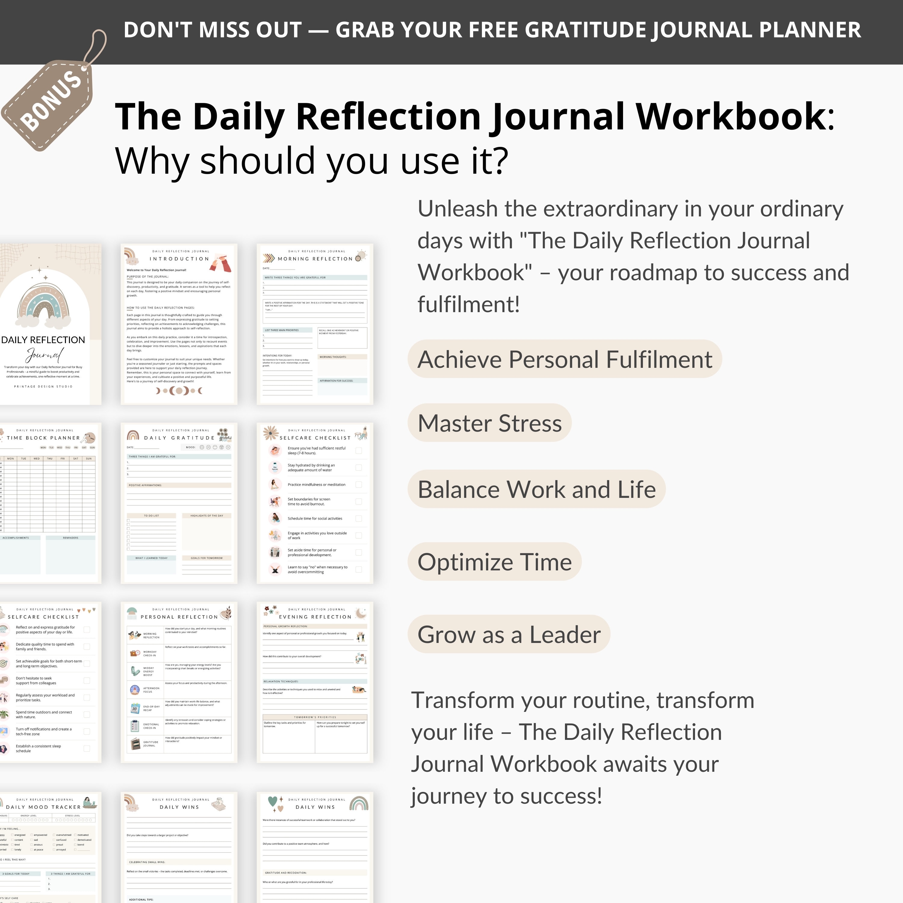 Daily Self Reflection Journal for Personal Growth, Journal of ...
