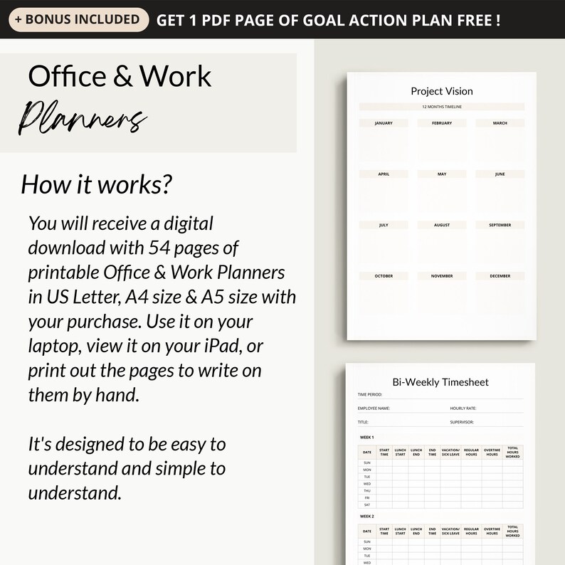Efficient Work Office Planner for Enhanced Productivity, Stay Organized ...